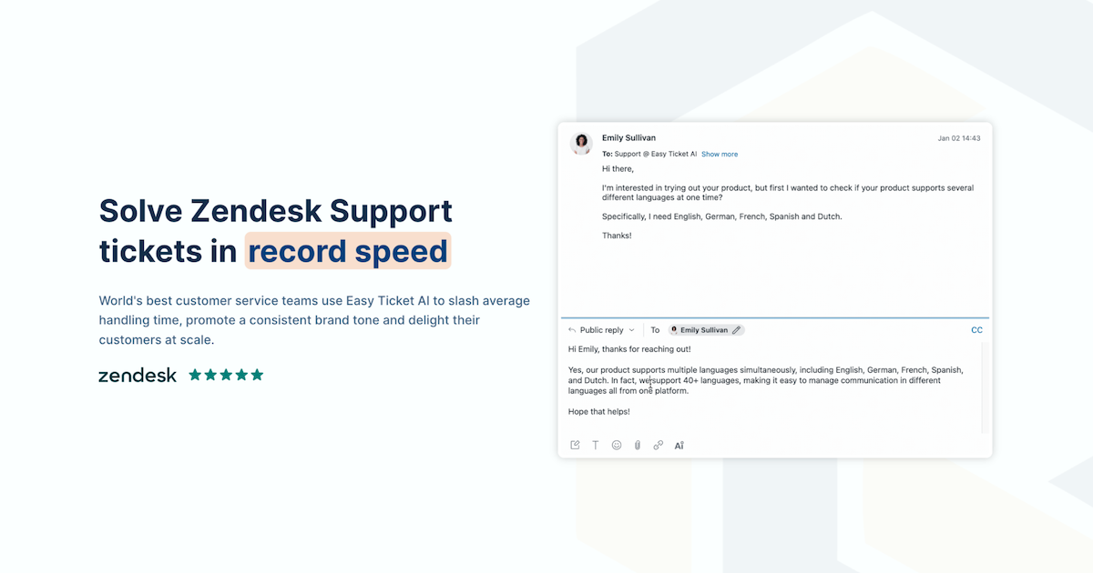 Easy Ticket AI | Solve tickets in record speed! | Easy Ticket AI